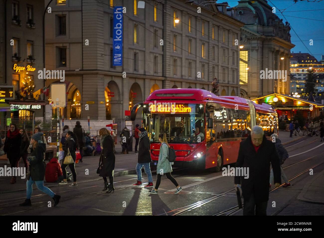 The beautiful old town of Bern at night Stock Photo - Alamy