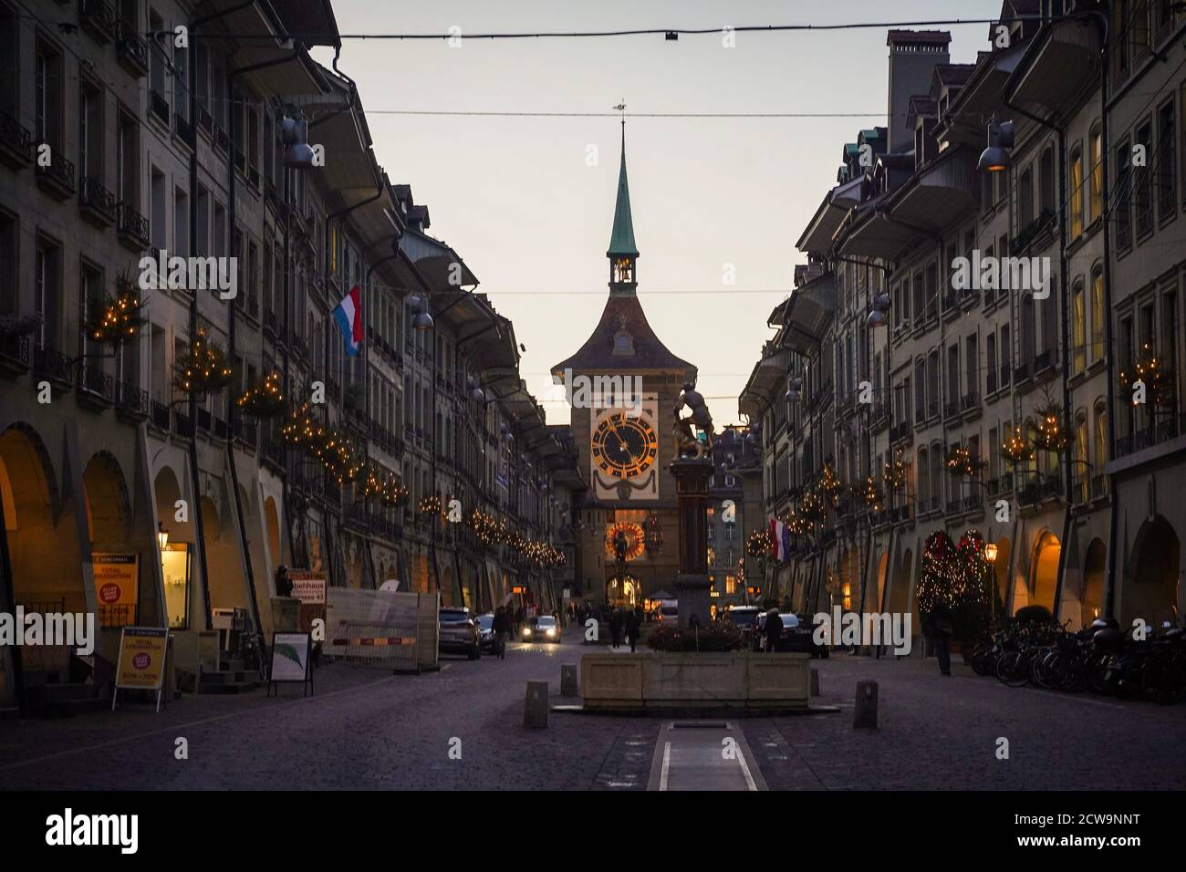 The beautiful old town of Bern at night Stock Photo - Alamy