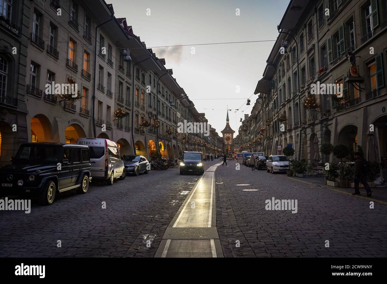 The beautiful old town of Bern at night Stock Photo - Alamy