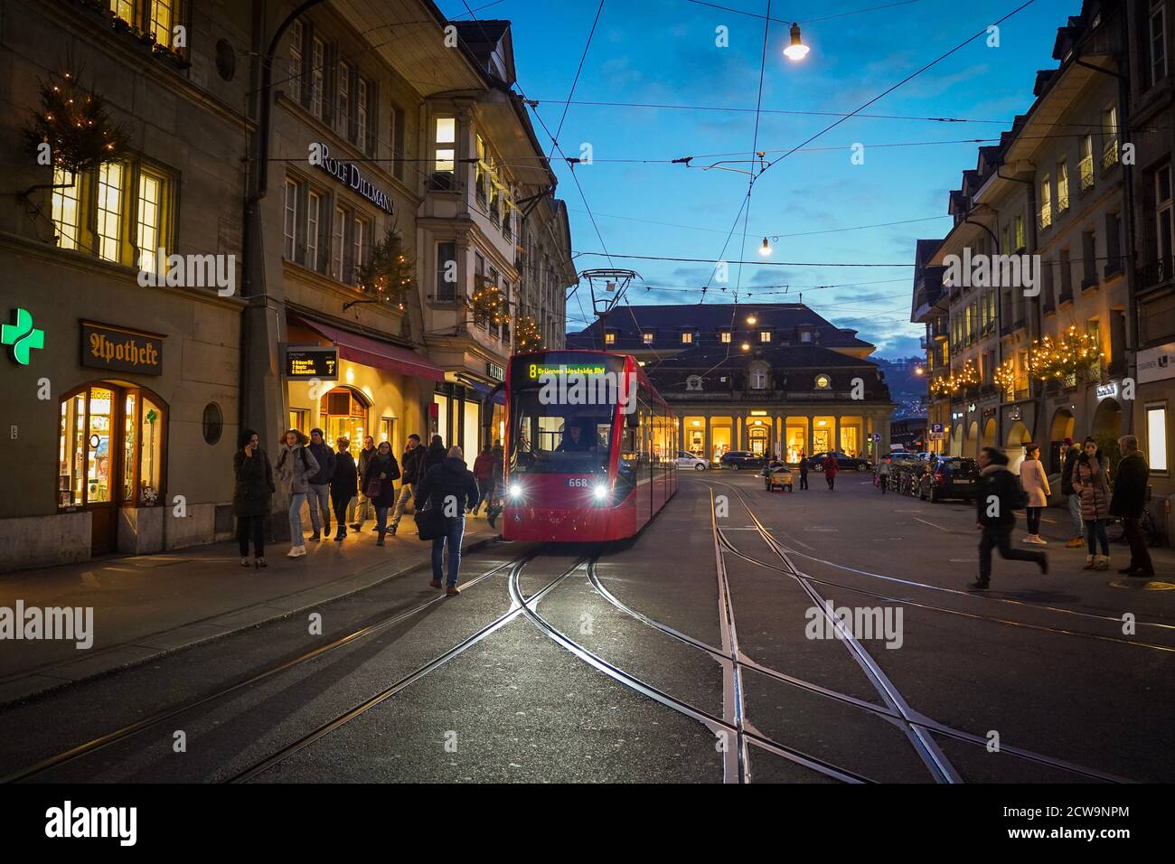 The beautiful old town of Bern at night Stock Photo - Alamy
