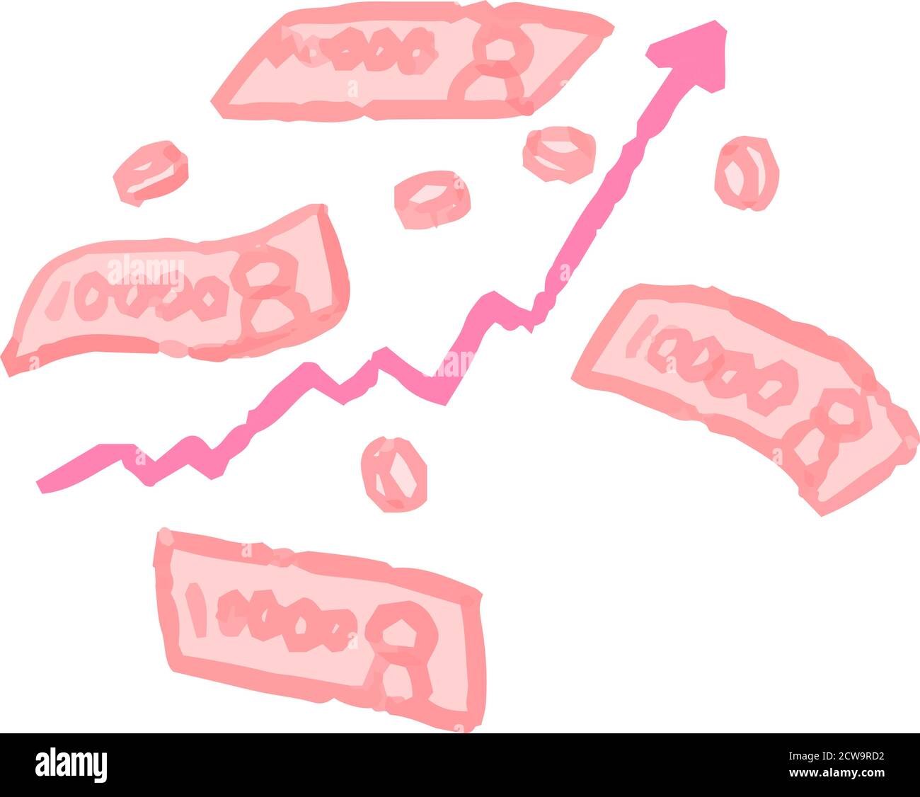 This is a illustration of POP Illustration showing a stock price surge ...