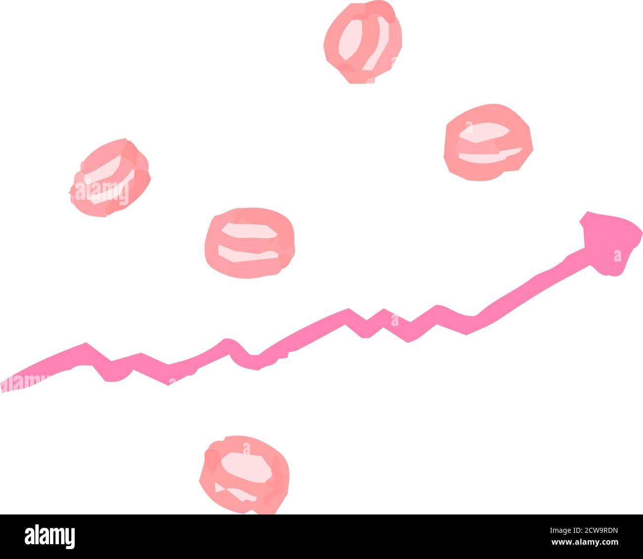 This is a illustration of POP Illustration showing a stock price surge ...