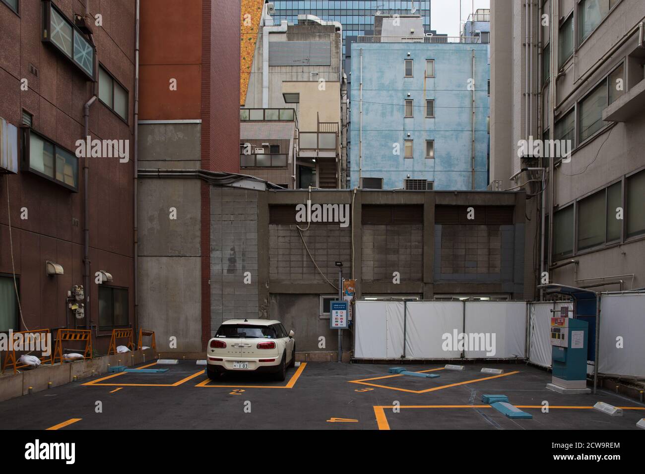 Tokyo, Japan. 17th Sep, 2020. Parking area in Hamatsucho in Minato-Ku.Parking space is very ...