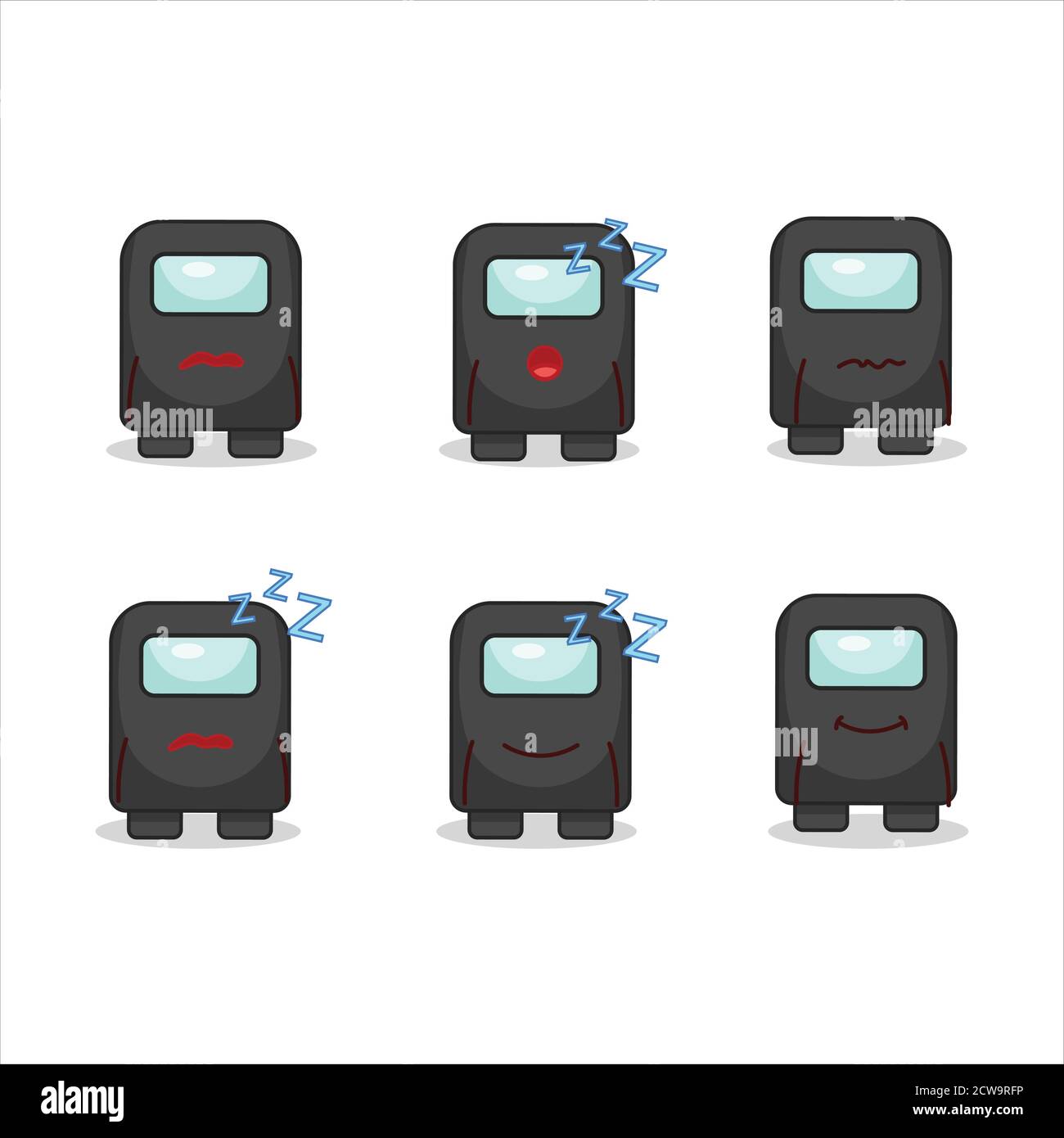 Cartoon character of among us black with sleepy expression Stock Vector ...