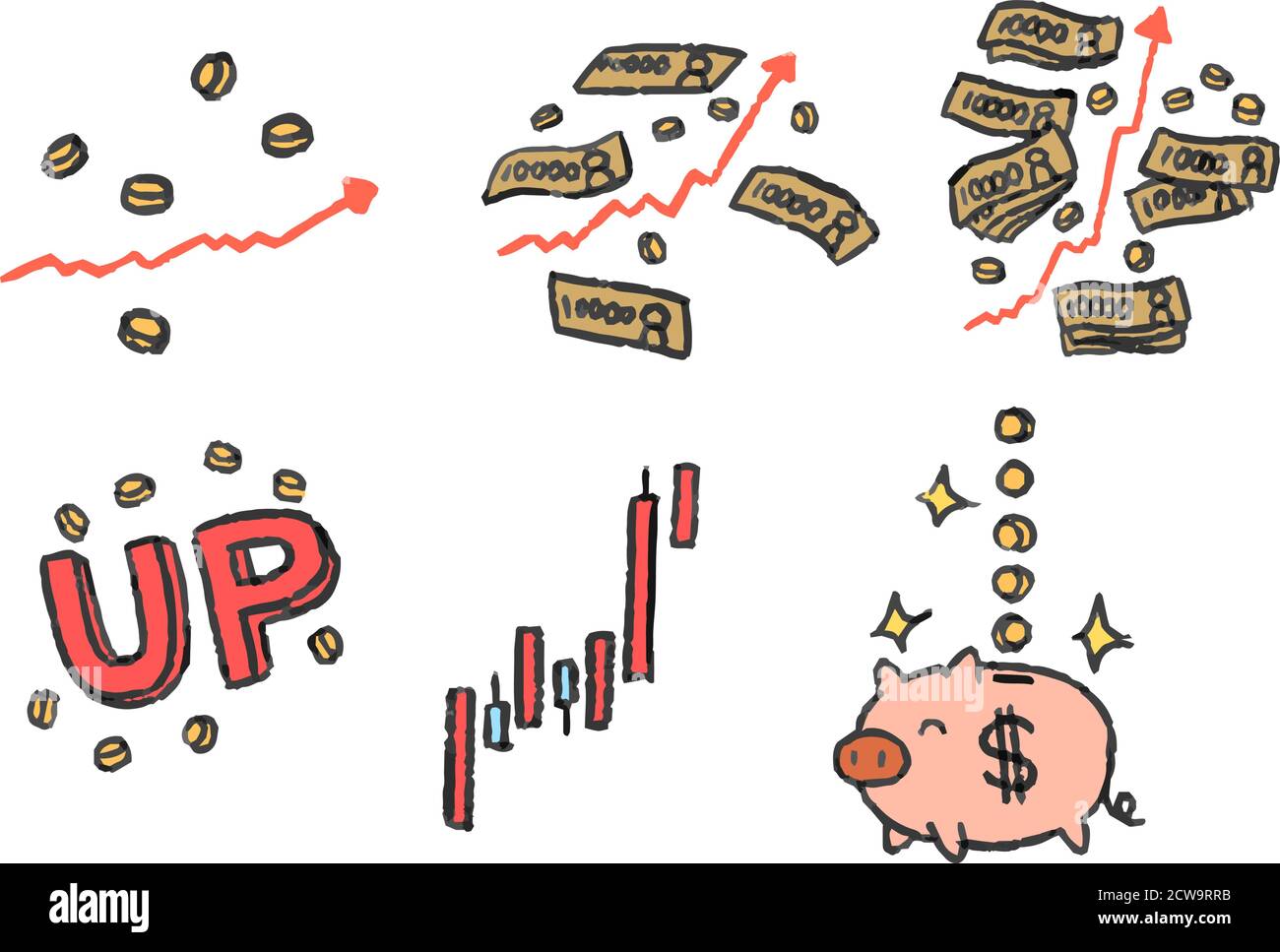 This is a illustration of Illustration showing a stock price surge set ...