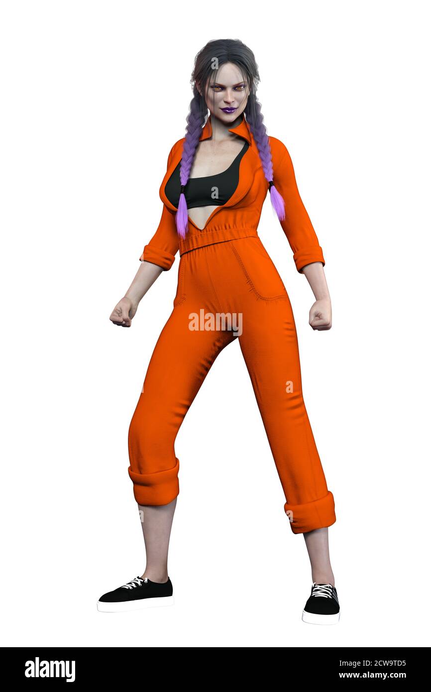 Urban Fantasy Prison Woman, 3D Rendering, 3D Illustration Stock Photo ...