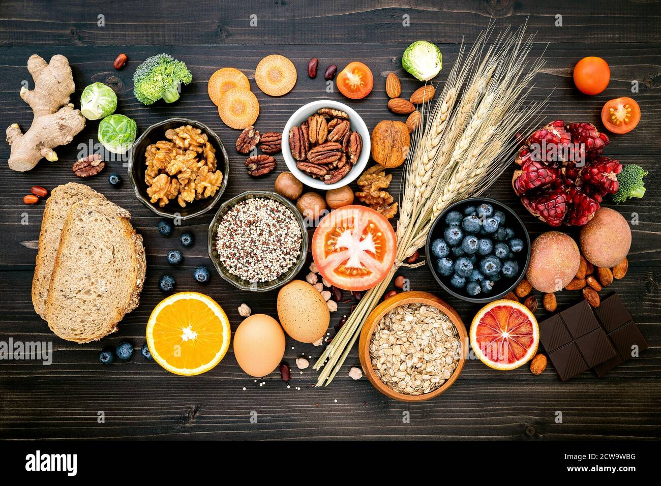 Ingredients for the healthy foods selection. The concept of healthy ...