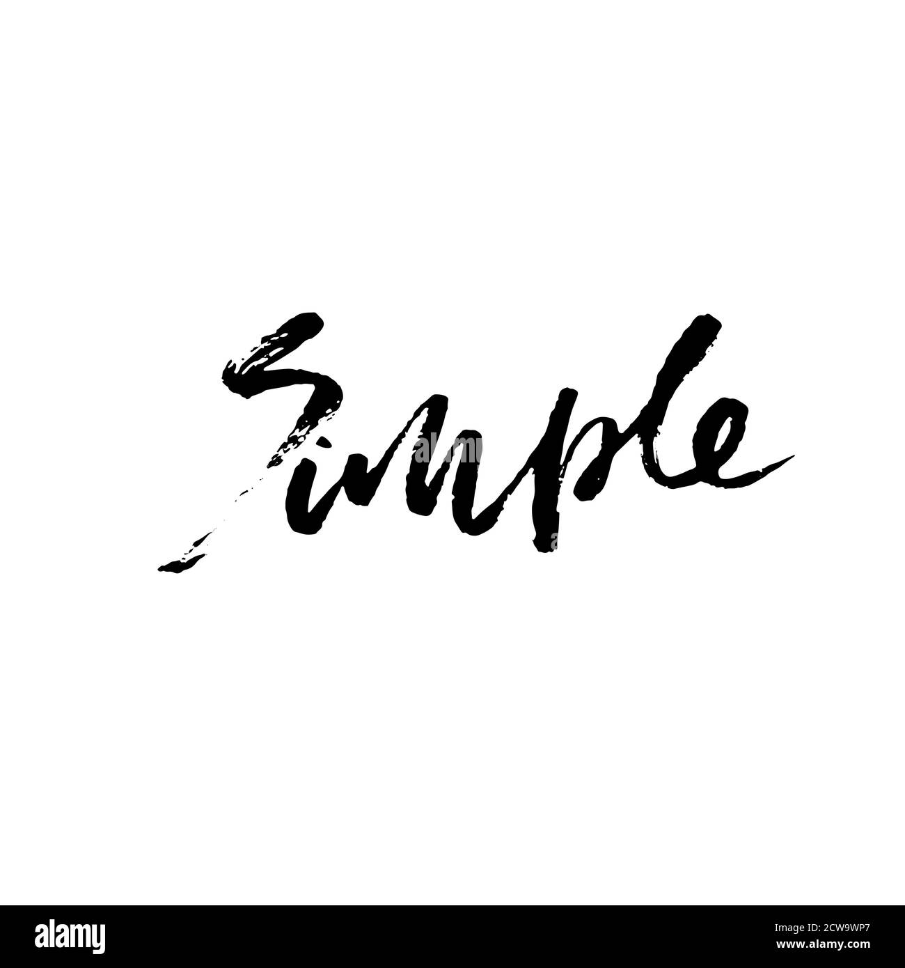 Simple. Hand drawn modern brush lettering. Typography banner. Ink ...