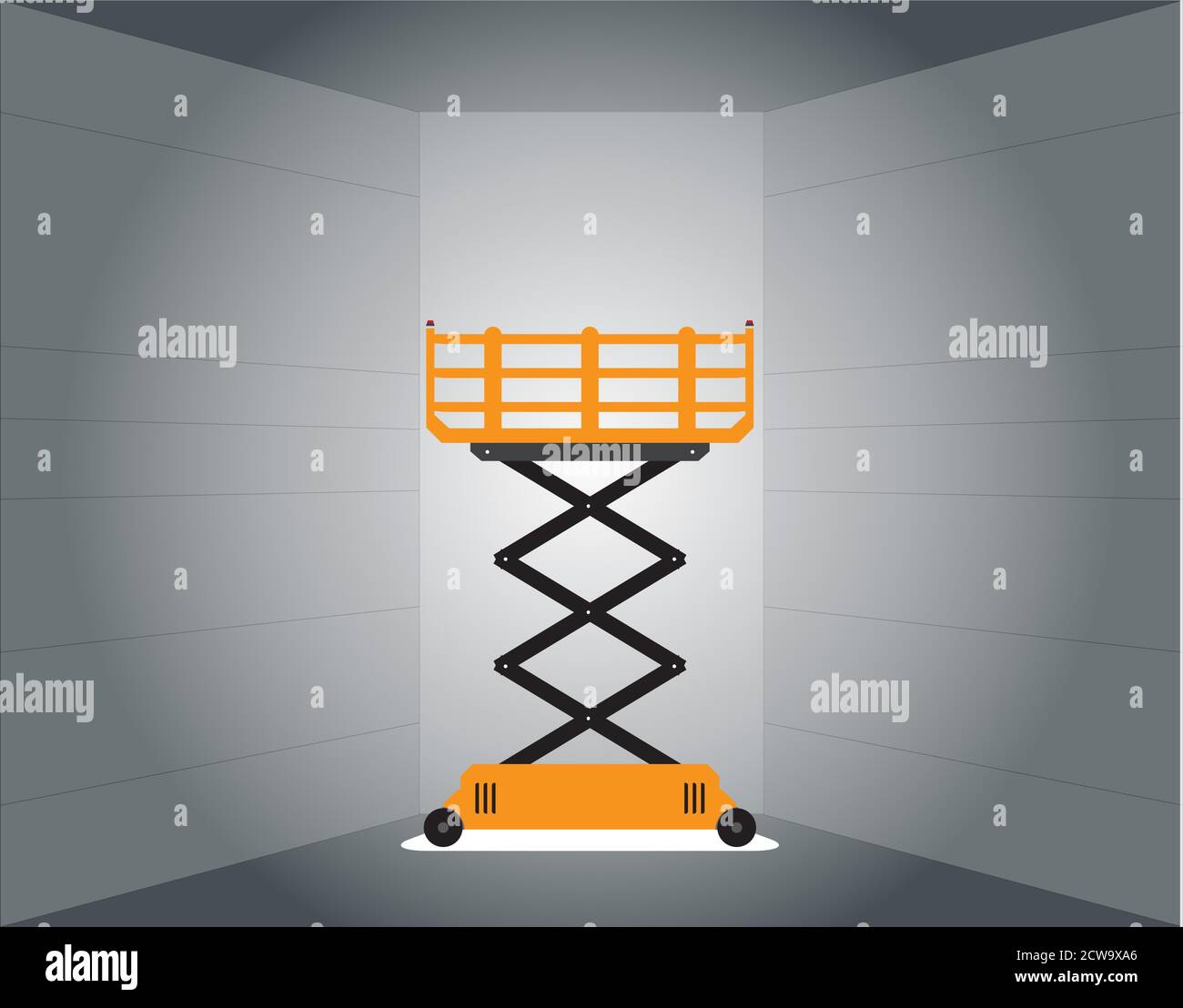 hydraulic scissor lift for high area work Stock Vector Image & Art - Alamy