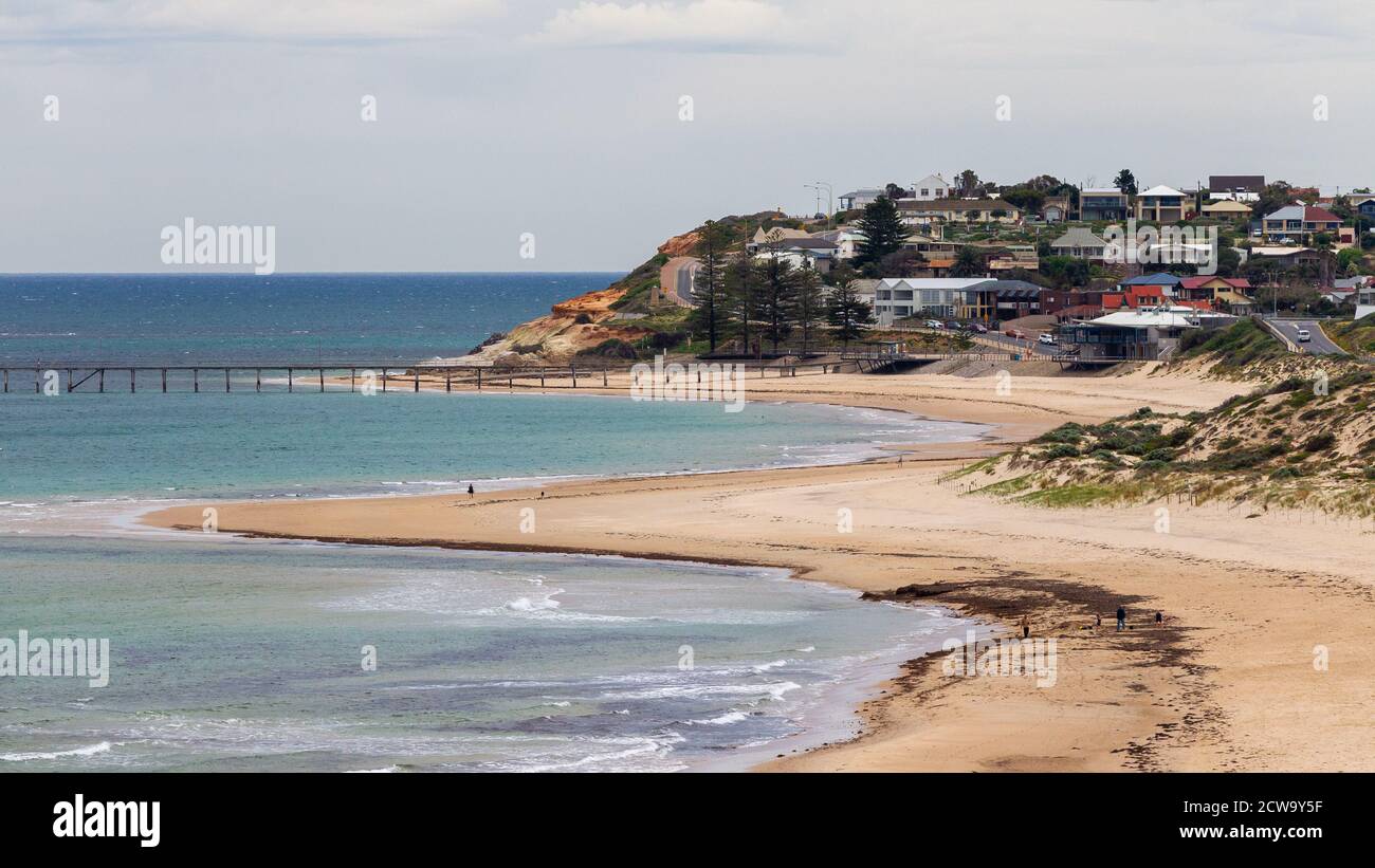 The iconic Port Noarlunga jetty in South Australia on September 29 2020 ...