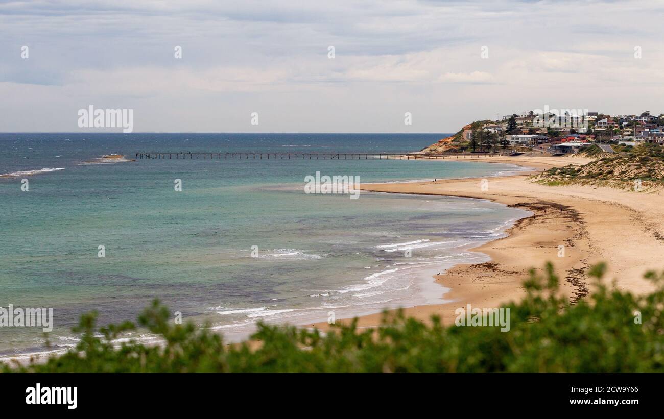 The iconic Port Noarlunga jetty in South Australia on September 29 2020 ...