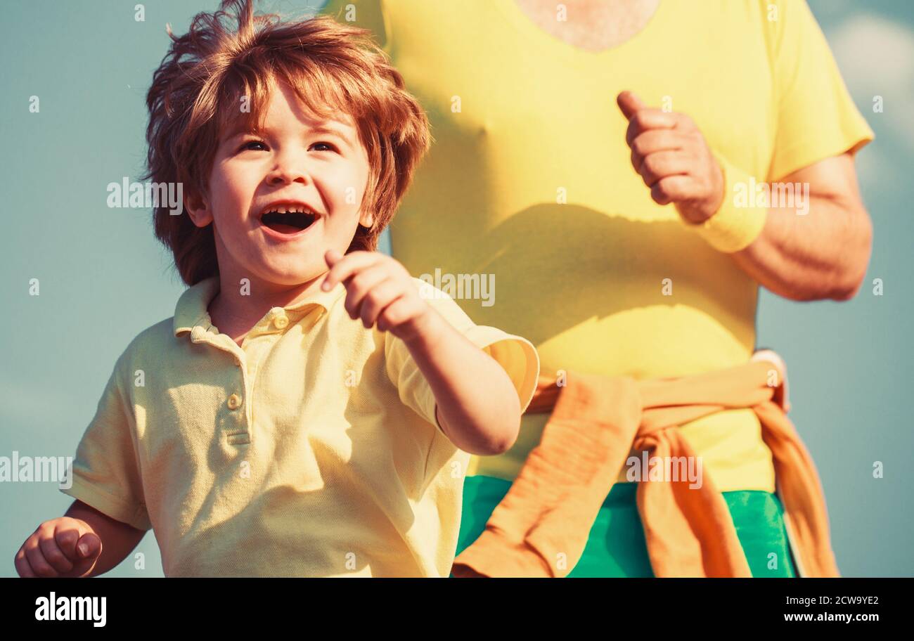 Sport for kids, active child running. Healthy sport activity for ...