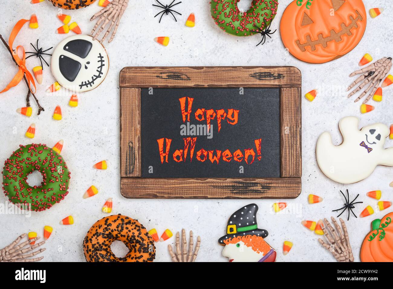 Sweet Halloween party background Stock Photo - Alamy