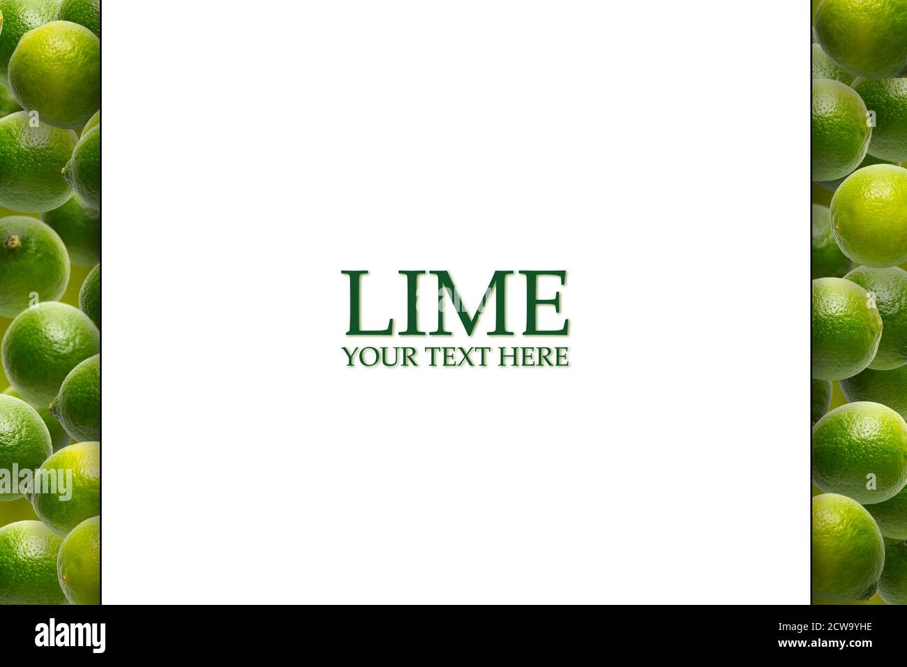 Creative layout made of lime on the white background. limes Flat lay ...