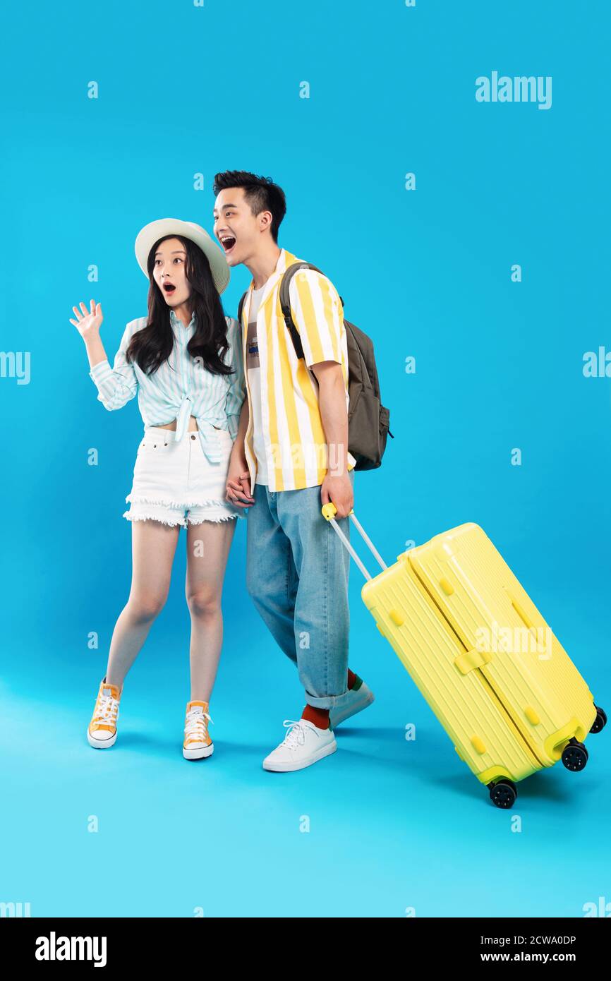 The journey walk while talking to young couples Stock Photo - Alamy