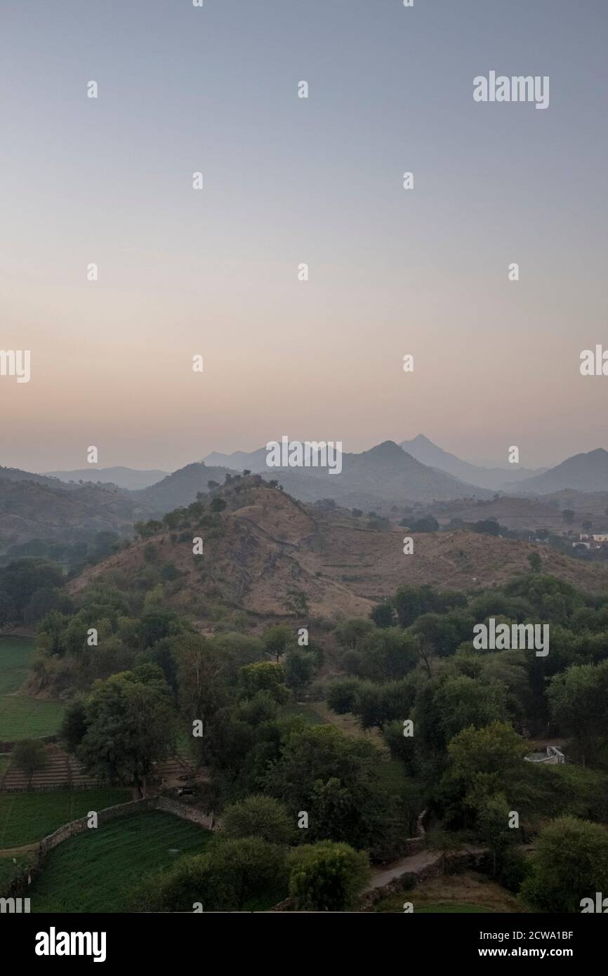 Aravalli Hills near the village of Delwara in the Udaipur area of ...