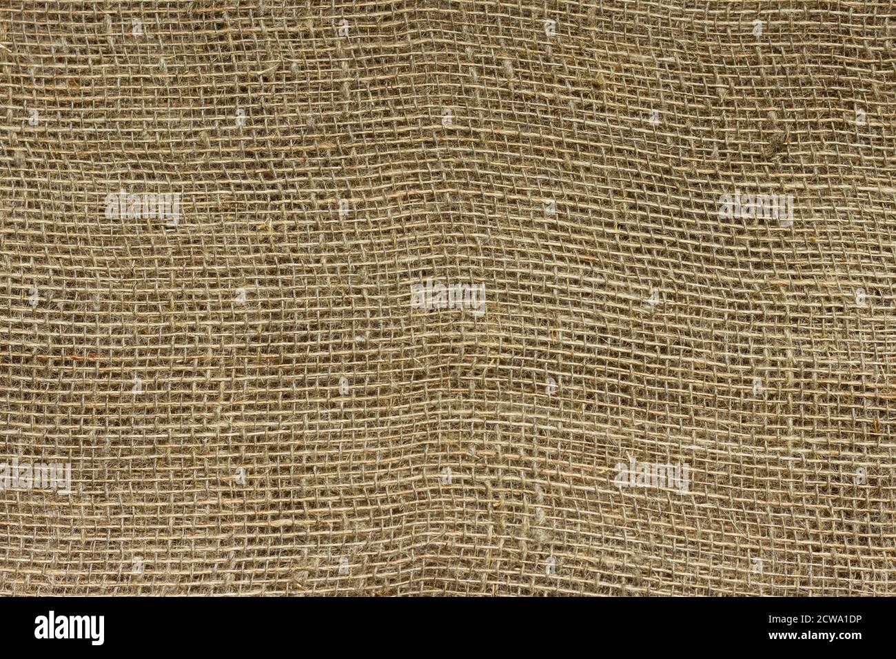 The structure of the threads of a natural burlap fabric close up Stock ...
