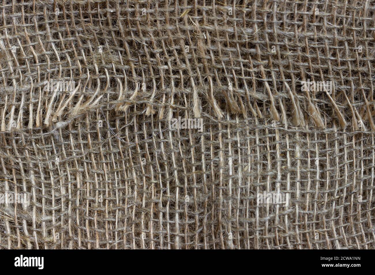 The structure of the threads of a natural burlap fabric close up Stock ...