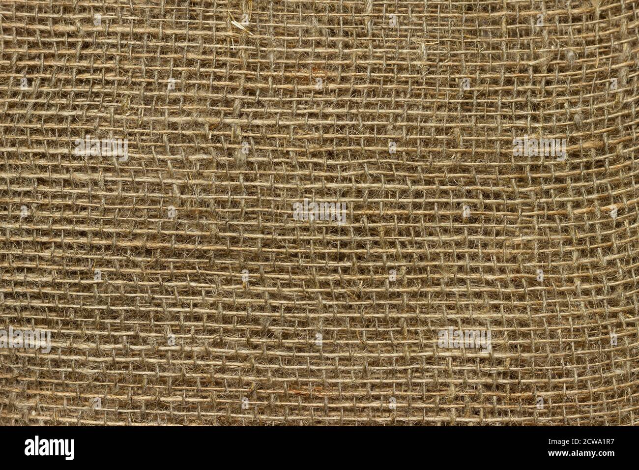 The structure of the threads of a natural burlap fabric close up Stock ...