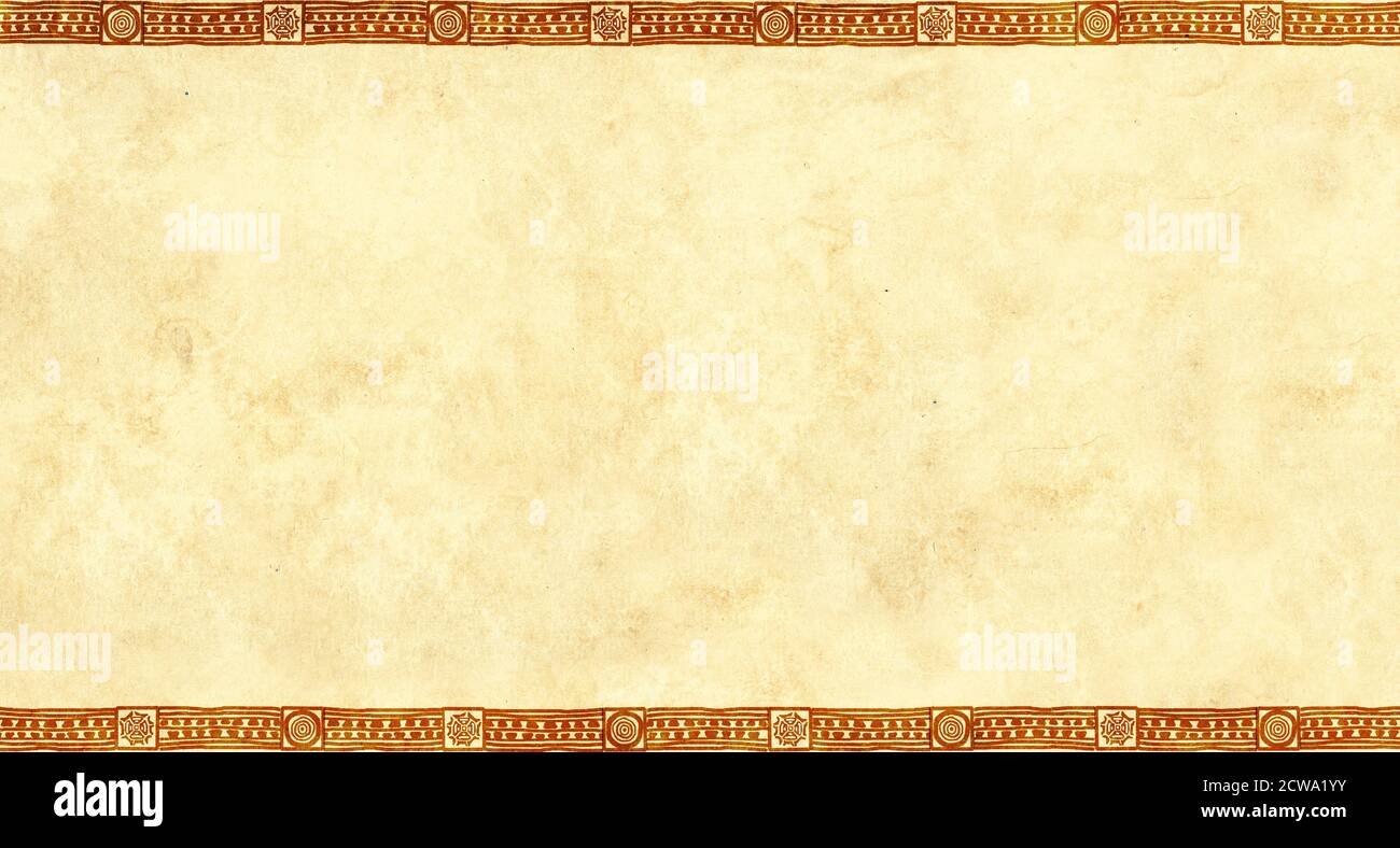 Horizontal background with ethnicity ornaments and old paper texture ...