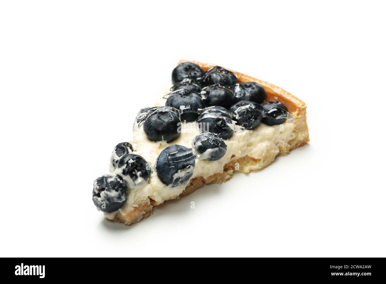 Tasty blueberry pie slice isolated on white background Stock Photo - Alamy