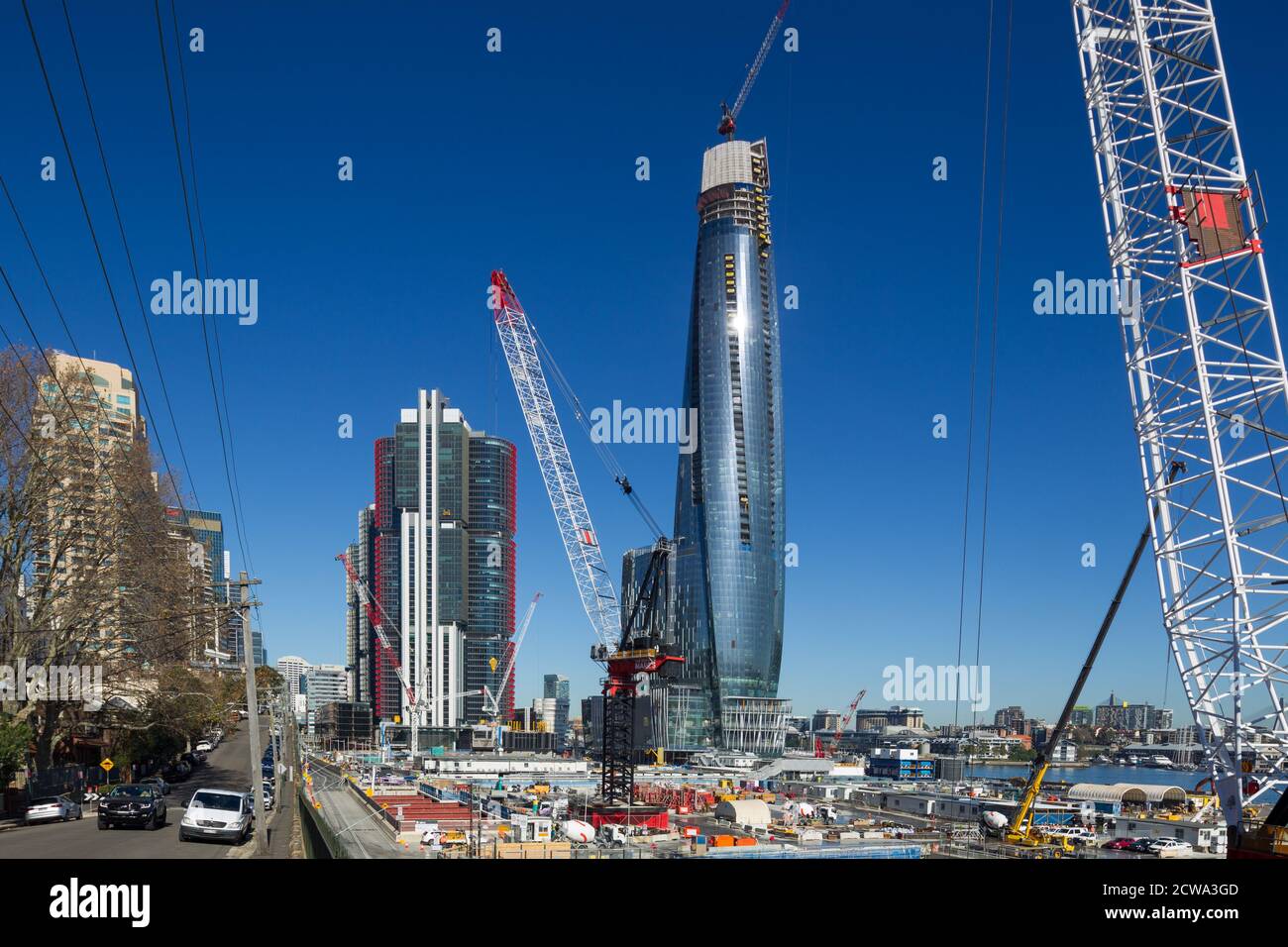 Construction of Barangaroo in Sydney, seen from High Street in Millers ...