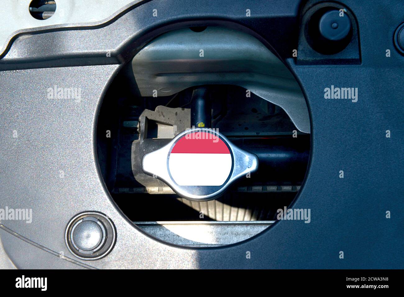 Detail of engine car inside the car hood Stock Photo - Alamy