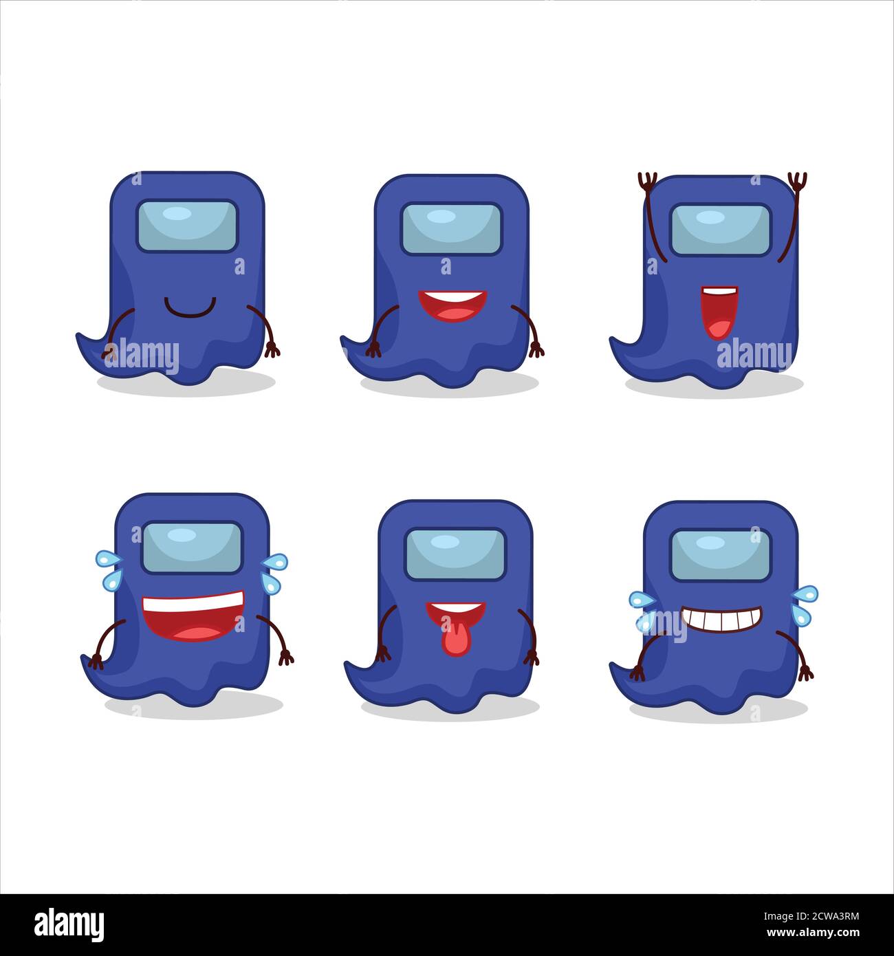 Cartoon character of ghost among us blue with smile expression Stock ...