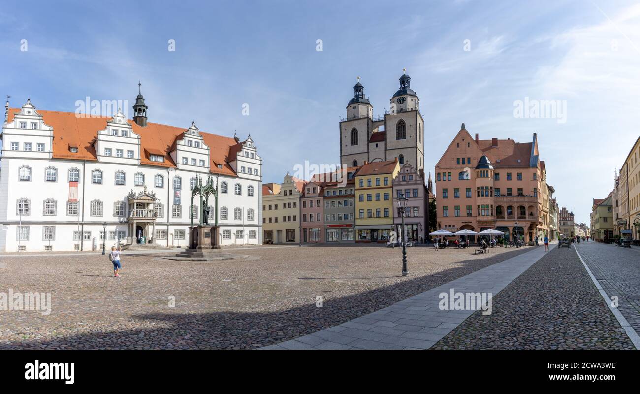 Wittenberg, S-A / Germany - 13 September 2020: panorama of the historic ...