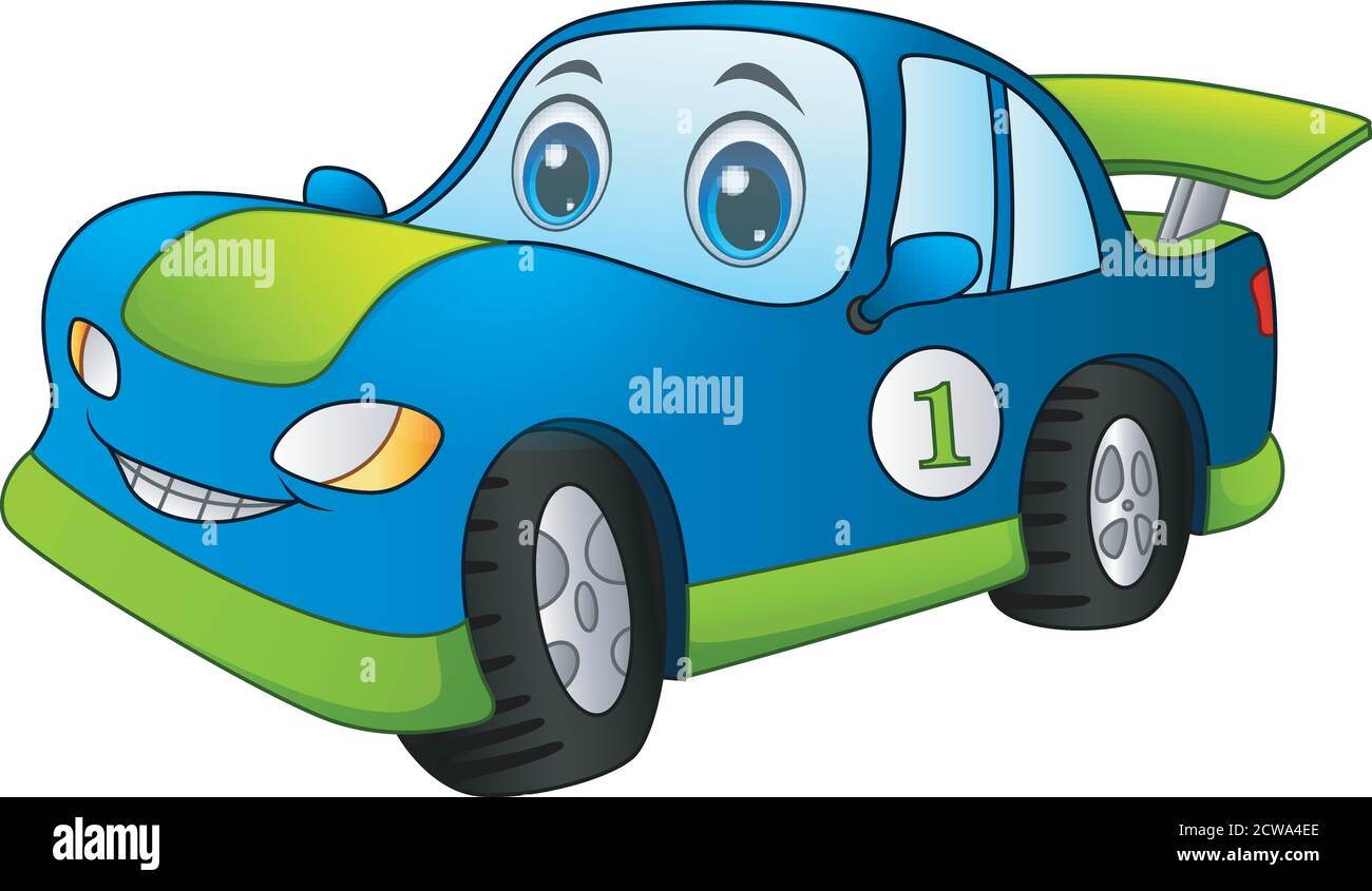Vector illustration of Cartoon sport blue car Stock Vector Image & Art ...