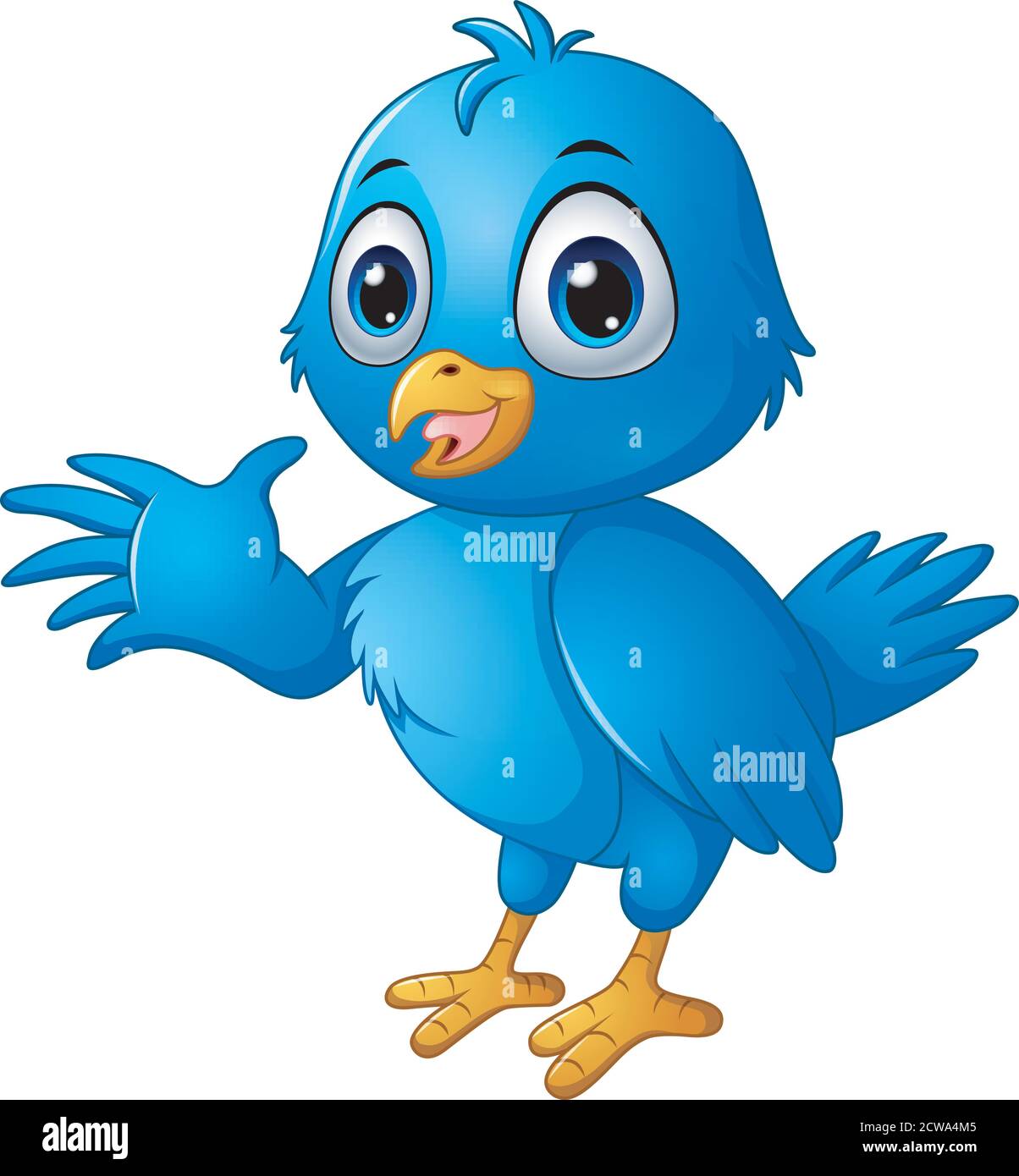 Vector illustration of Cute blue bird cartoon Stock Vector Image & Art ...