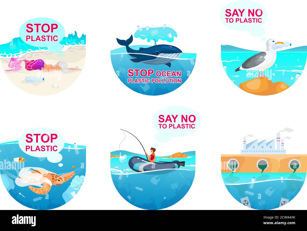 Ocean plastic collection Stock Vector Images - Alamy