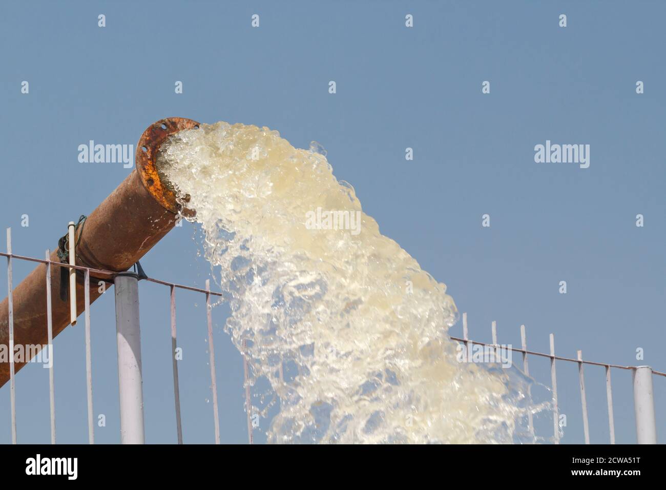 Pump water fill in reservoir , storage before drought in summer Stock ...