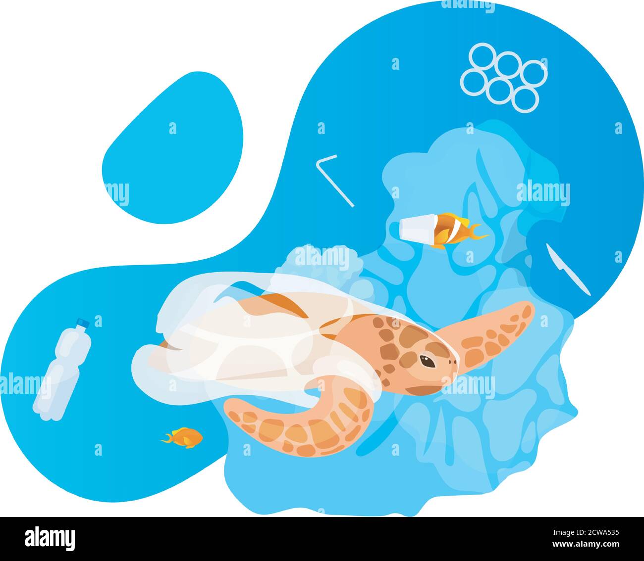 Turtle plastic pollution Cut Out Stock Images & Pictures - Alamy