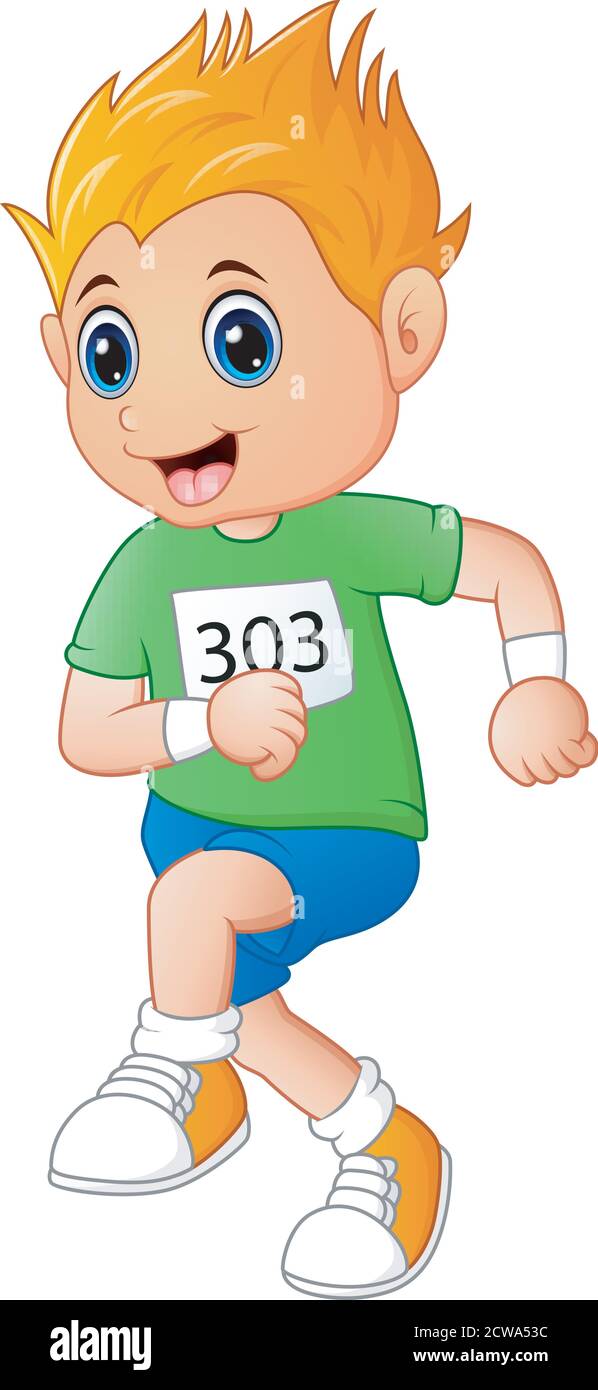 Vector illustration of Running boy cartoon Stock Vector Image & Art - Alamy