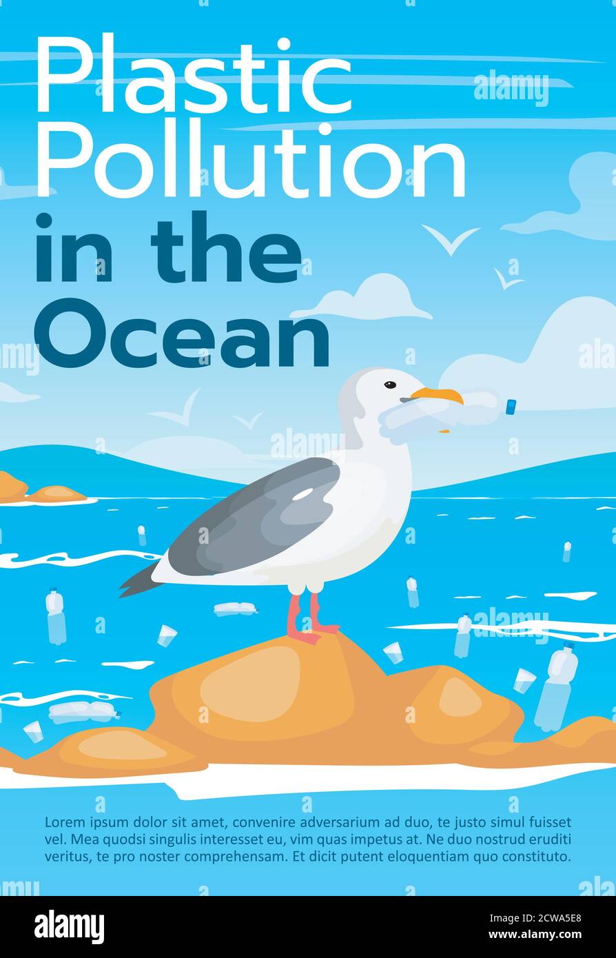 Plastic pollution in ocean brochure template Stock Vector Image & Art ...