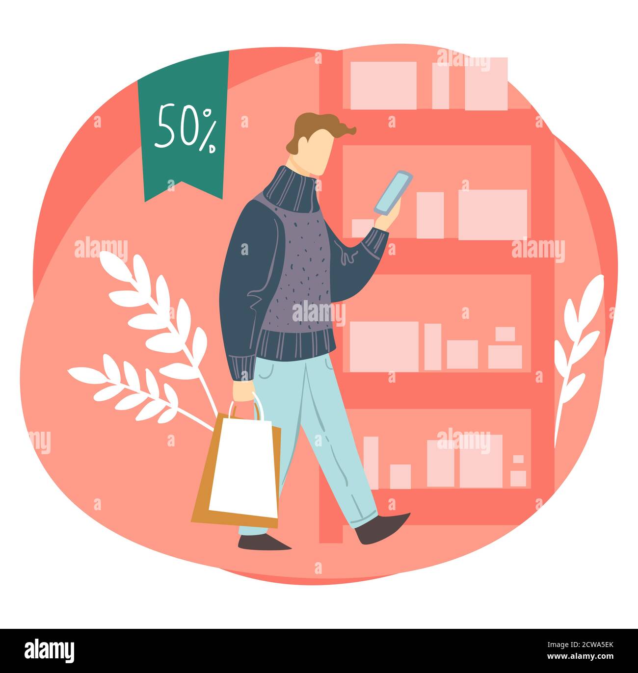 Man shopping xmas holidays Stock Vector Images - Alamy