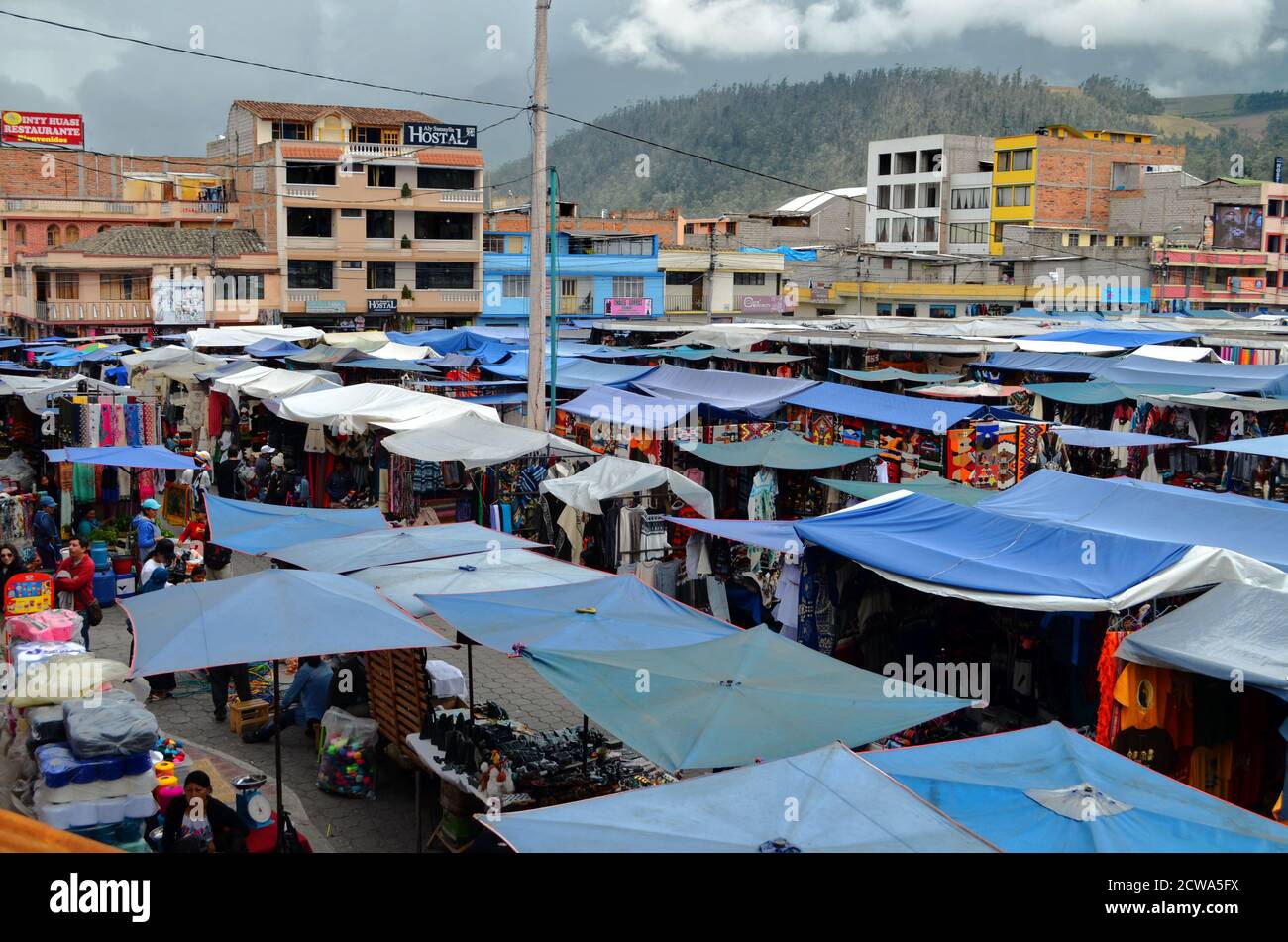 Otavalo, Ecuador - Overview of the weekend market Stock Photo - Alamy