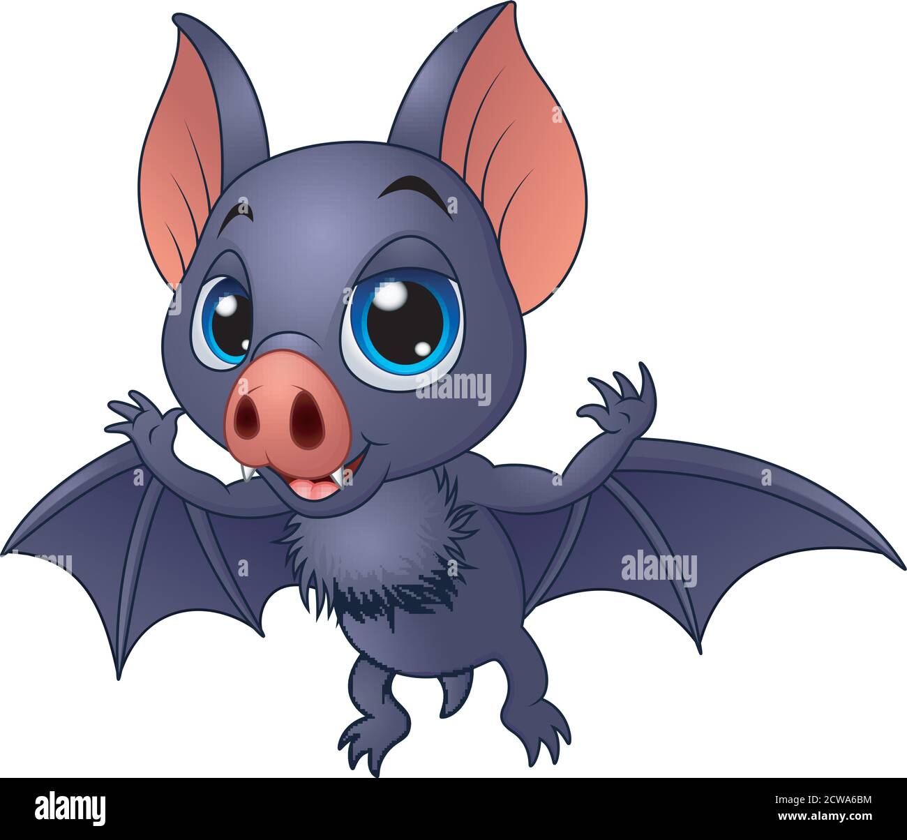 Vector illustration of Cute baby bat flying Stock Vector Image & Art ...