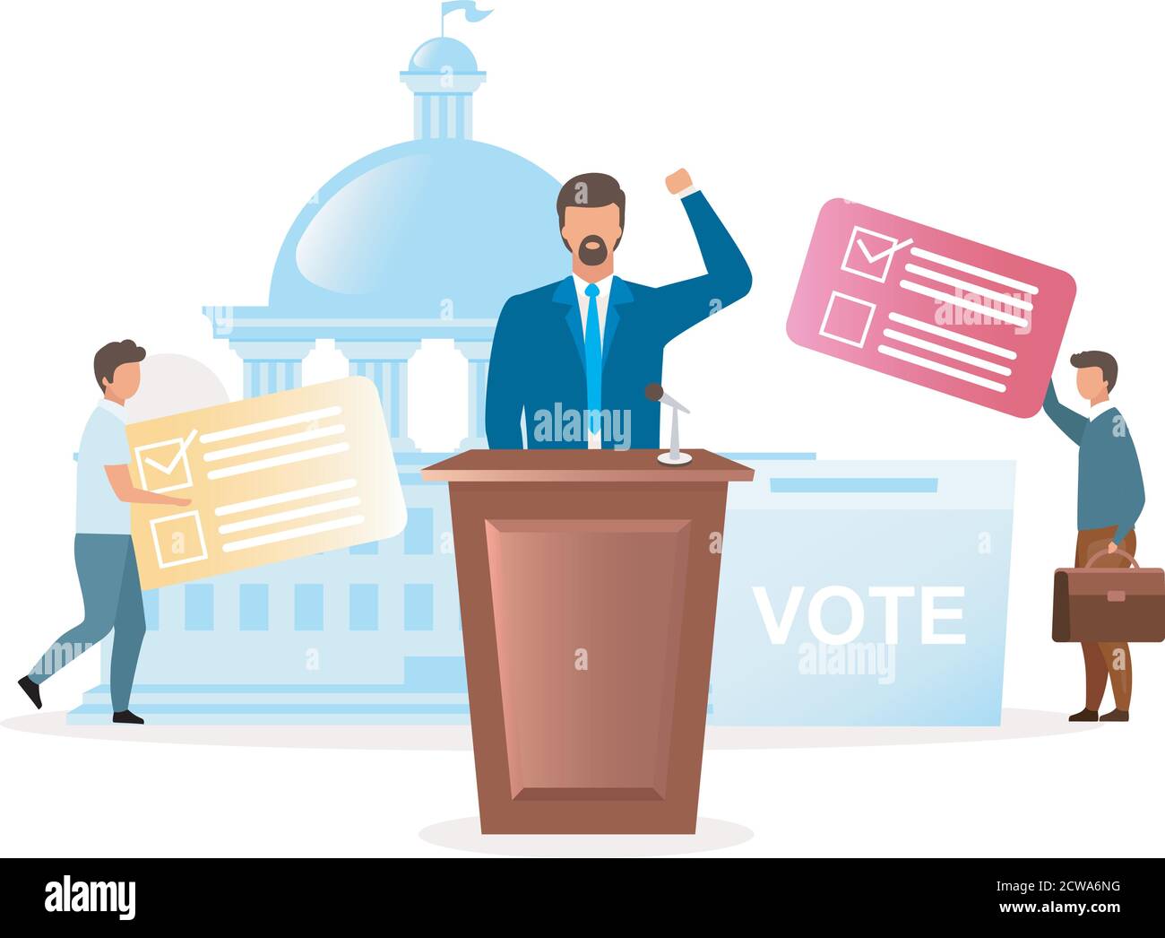 Political system metaphor flat vector illustration Stock Vector Image ...