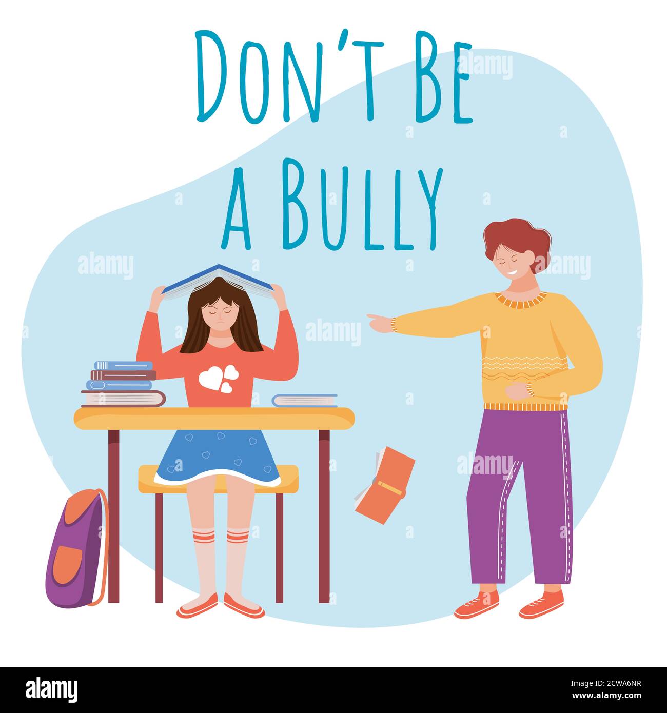 Dont be bully flat poster vector template Stock Vector Image & Art - Alamy