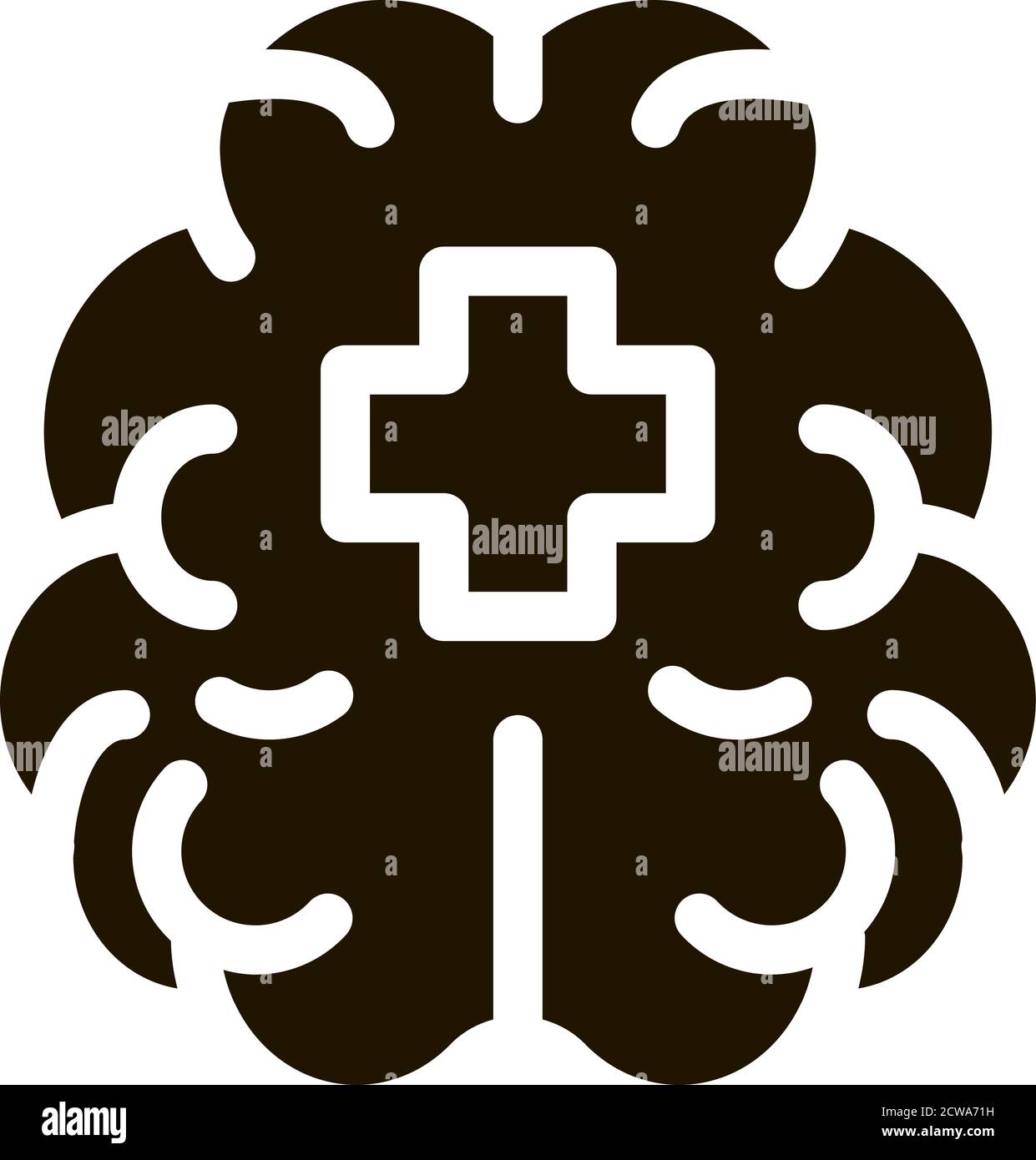 Brain And Medical Cross Icon Illustration Stock Vector Image & Art - Alamy