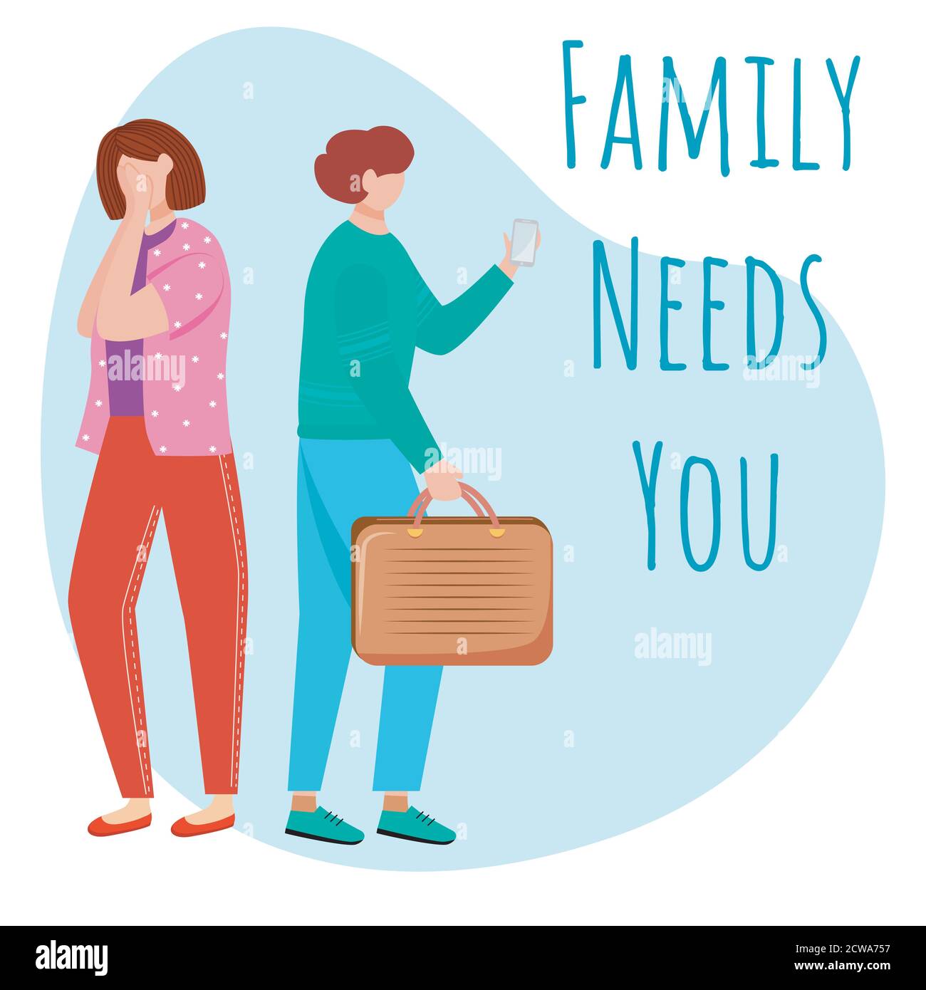 Family needs you flat poster vector template Stock Vector Image & Art ...
