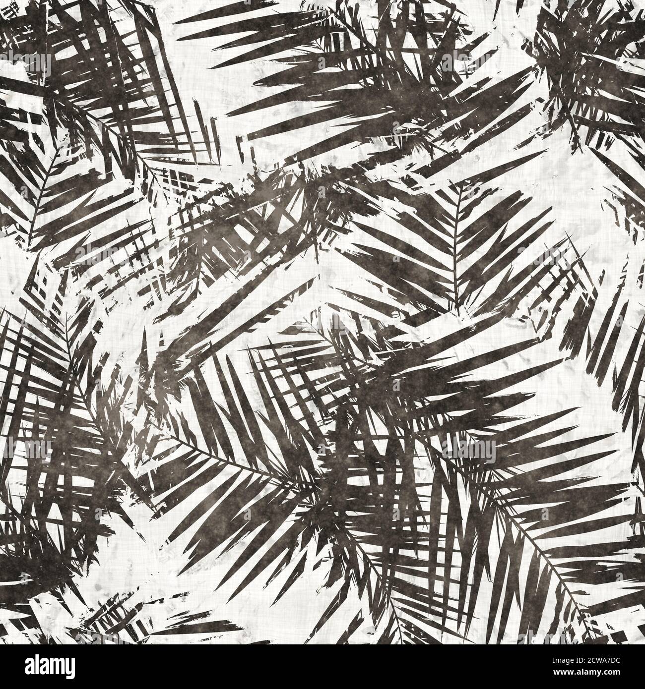 Neutral tropical palm tree leaves seamless pattern Stock Photo - Alamy