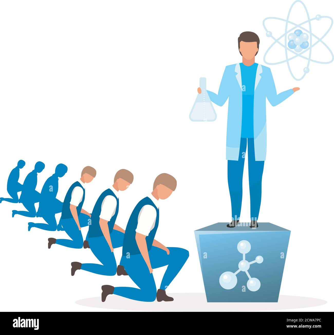 Technocracy political system metaphor flat vector illustration Stock ...