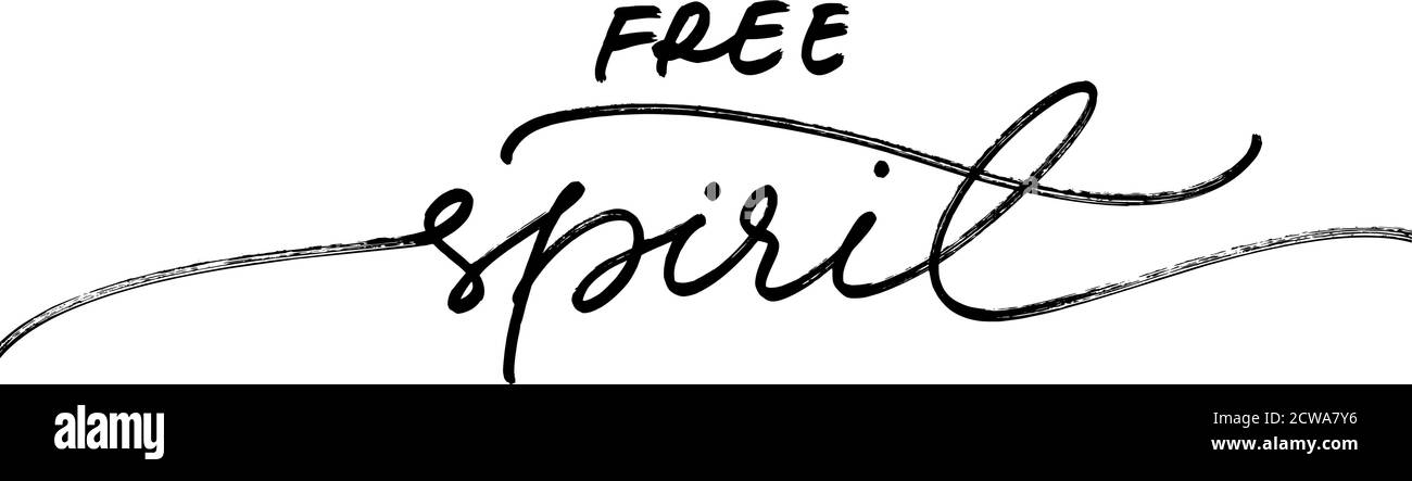 Free spirit ink brush vector lettering Stock Vector Image & Art - Alamy