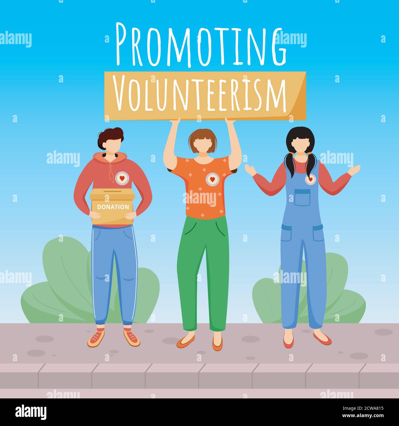 Promoting volunteerism social media post mockup Stock Vector Image ...