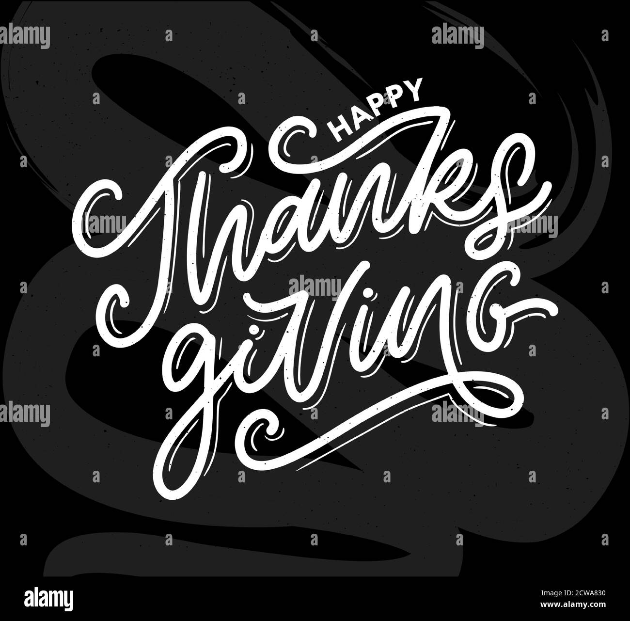 happy thanksgiving lettering calligraphy text brush vector Stock Vector ...