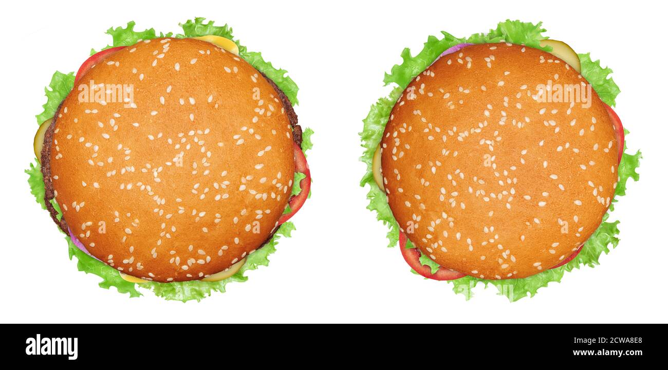 Fresh tasty big burger with cheese, beef, lettuce, red onion and tomato ...