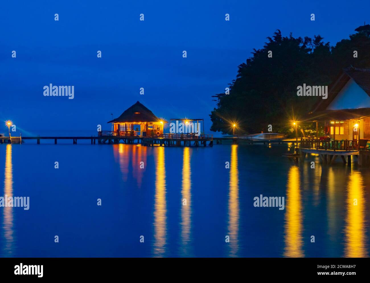 Ora Beach, Indonesia - February 14, 2018: Houses on the water in Ora ...